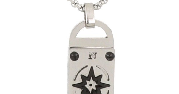 Collana uomo acciaio pendente con rosa dei venti